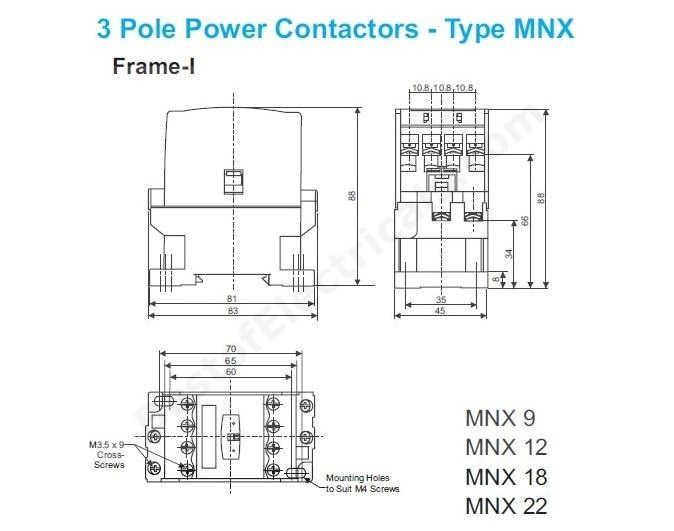 Buy Lauritz Knudsen MNX12 Three Pole Contactor (Aux.-1 NC) at Best ...
