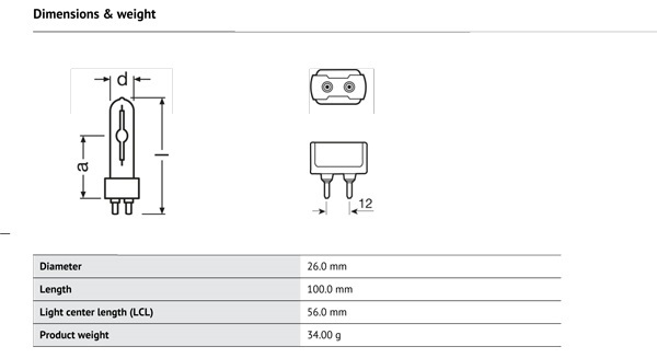 Buy Osram Powerarc HITT 150W G12 Daylight CDMT Lamp Online at Low Price ...