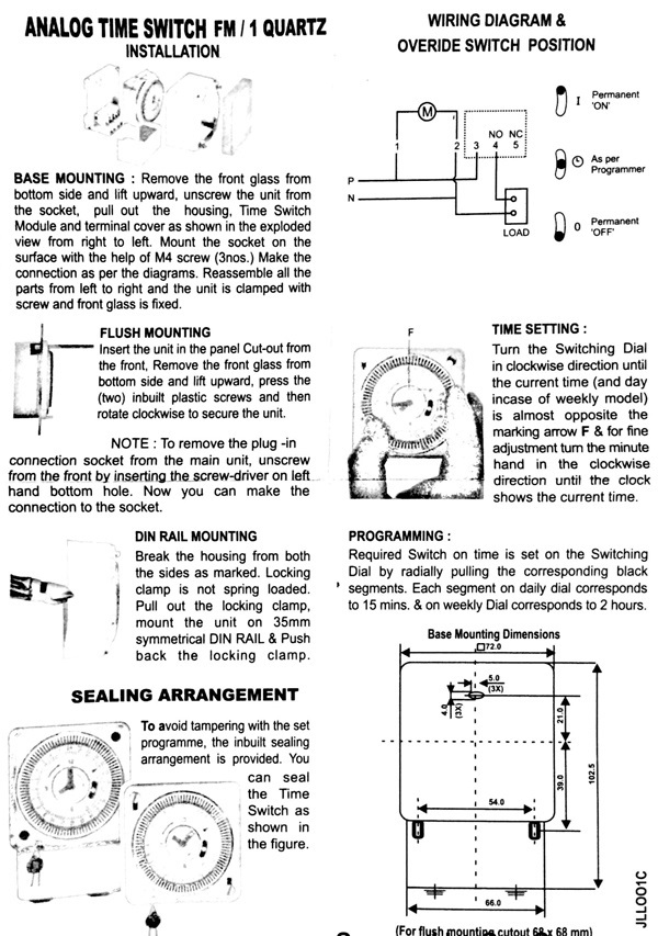 Buy Lauritz Knudsen GIC J648B1 FM/1 Quartz Analog Timer Switch at Best Price in India