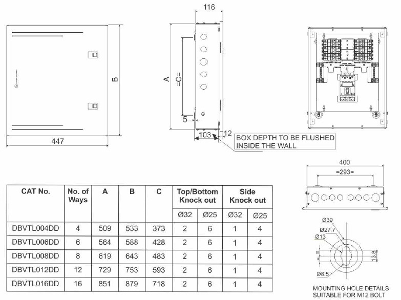 Buy Lauritz Knudsen DBVTL006DD 6 Way VTPN DB (with MCCB Incomer) Online ...