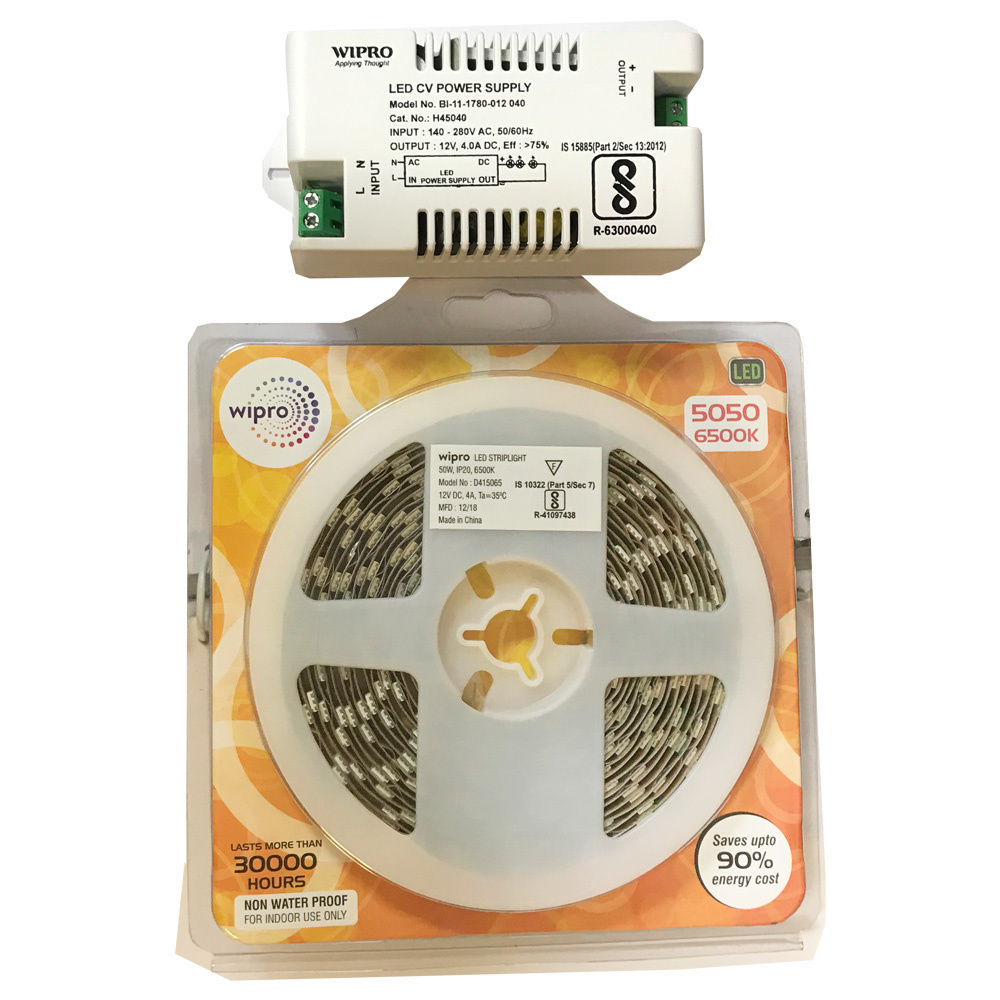 Buy Wipro Garnet 50W IP20 50-50 LED Strip Light with Driver at Best ...
