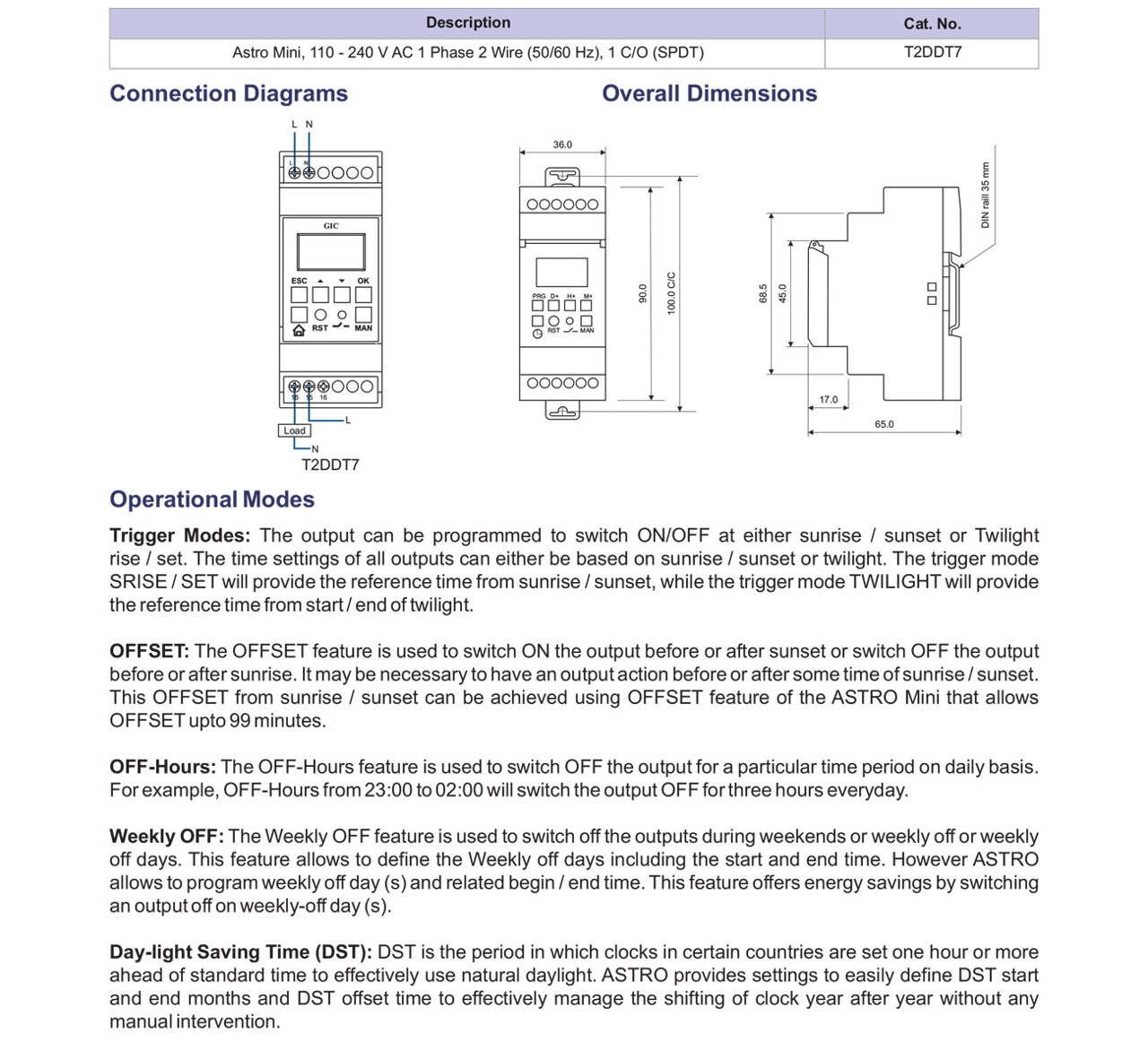 Buy Lauritz Knudsen GIC Astro Mini T2DDT7 Astronomical Digital Timer ...