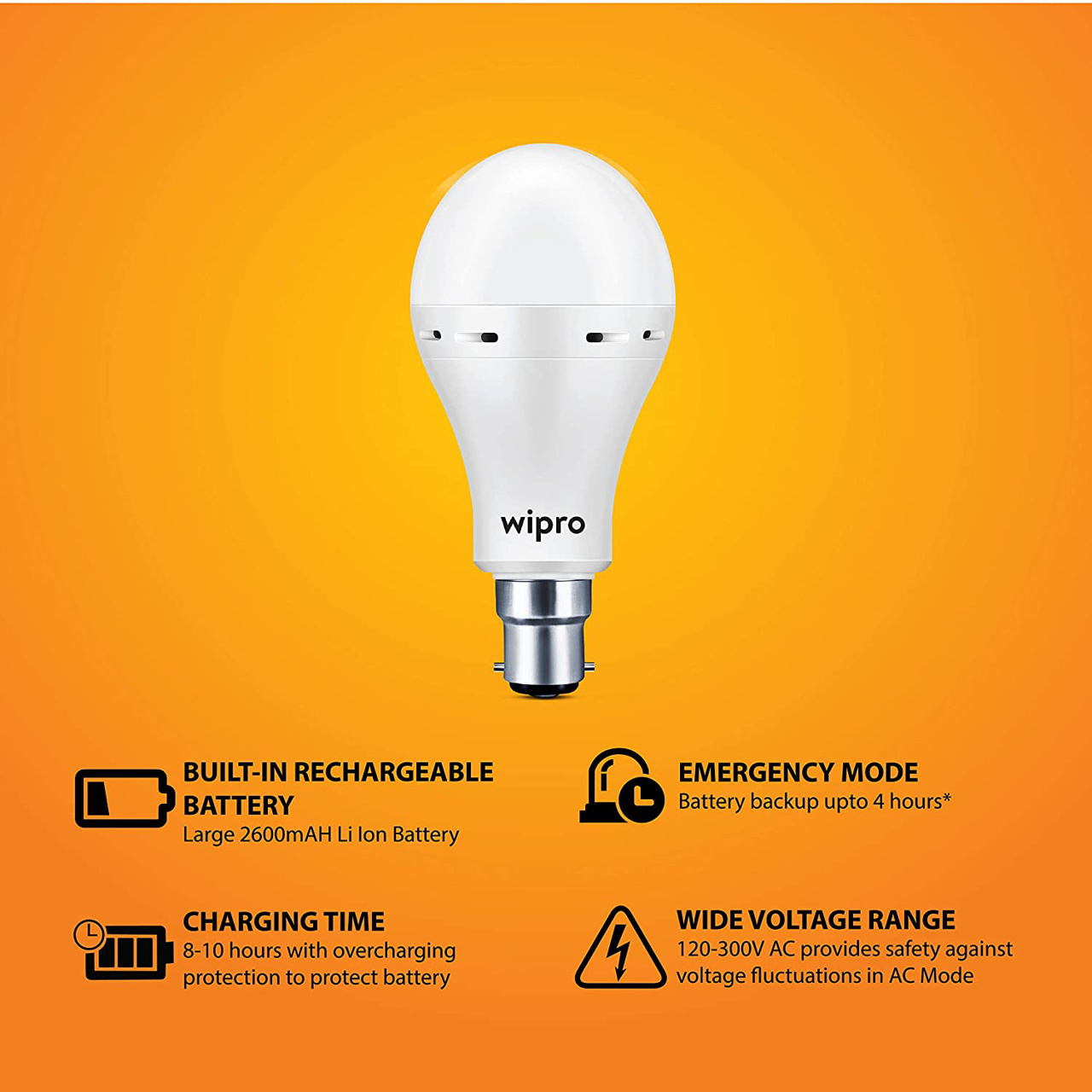 Buy Wipro 9W Inverter LED Emergency Light Bulb at Best Price in India
