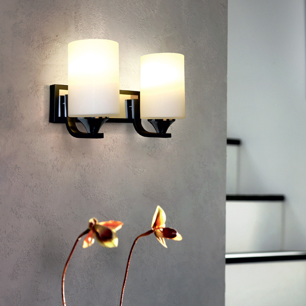 Buy Philips Tale E-27 (Bulb Base) Double Head White & Black Wall Lights ...