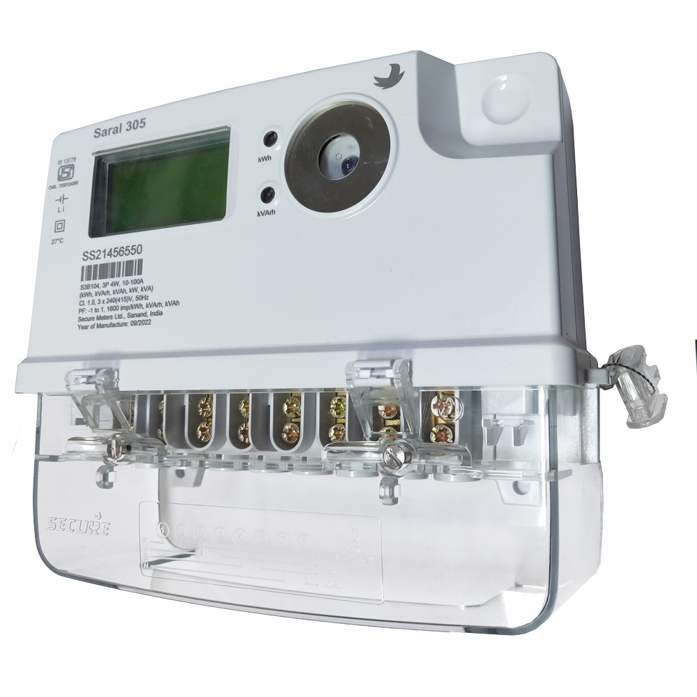 Buy Secure Saral 305 10-100A 3Phase Energy Meter (with Load Survey) at Best Price in India